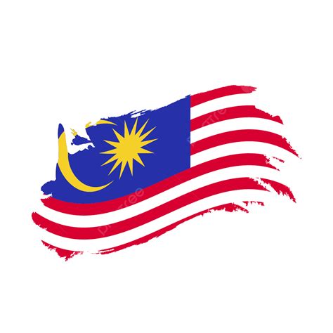 Gambar Bendera Malaysia Dengan Melambai Sapuan Berus Clipart Hd Images