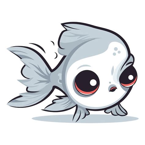 Ilustraci N De Un Lindo Personaje De Dibujos Animados De Pescado Sobre