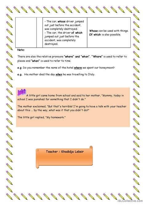 Relative Pronouns Français FLE fiches pedagogiques pdf doc