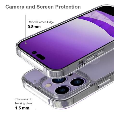 IPhone 14 Pro Hard Acrylic Back Soft TPU Deksel Transparent