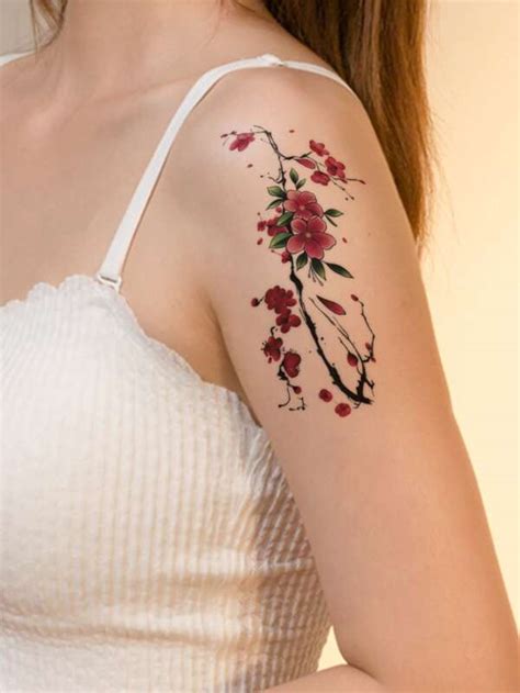 Sticker De Tatouages 1 Feuille Motif Fleur Tatouages Temporaires Pour