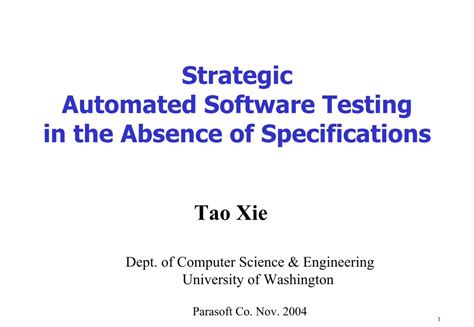 pdf strategic automated software testing in the absence of · pdf file1 strategic automated