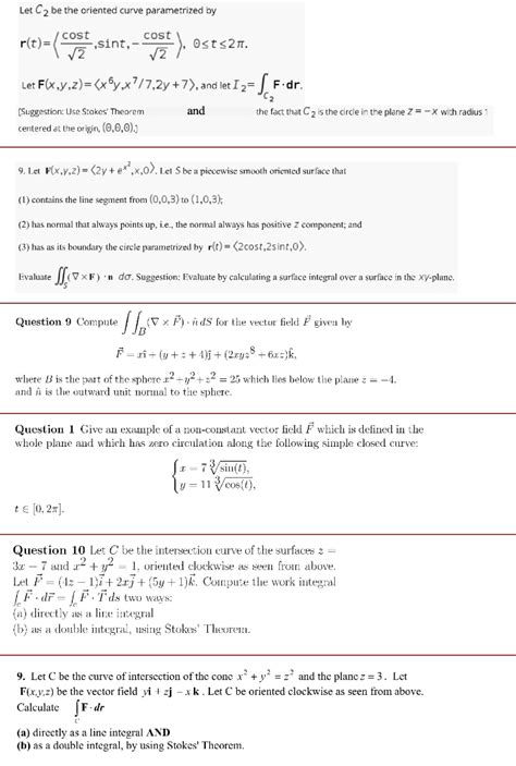 solved let c2 be the oriented curve parametrized by