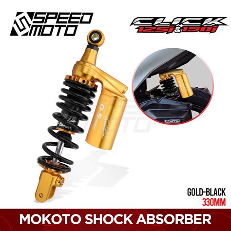 MOKOTO HONDA CLICK V1 V2 REAR SHOCK GAS ABSORBER W BASO 330MM GOLD