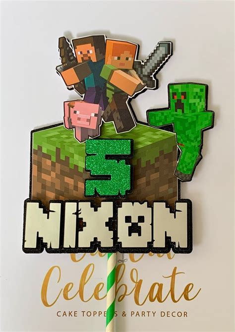 Minecraft Birthday Cake Topper Template Printable Diy Bobotemp Artofit