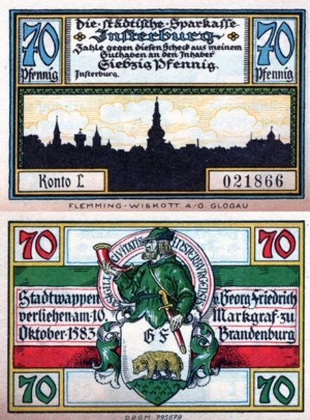 70 Pfennig Sparkasse Ciudad De Insterburg Numista