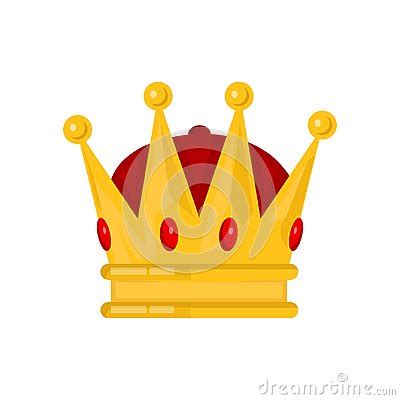 Gold King Crown Vector Flat Cartoon CartoonDealer 101173880