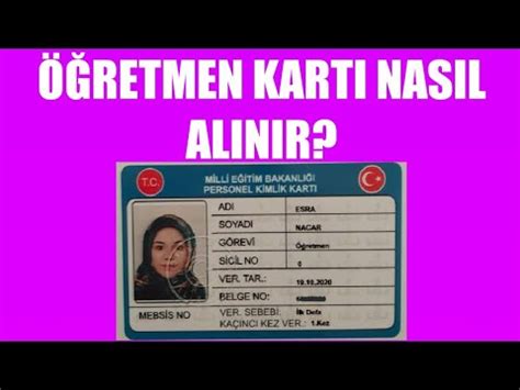 Öğretmen Kartı Nasıl Alınır Nasıl Çıkartılır YouTube
