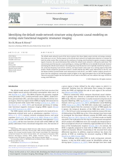 pdf identifying the default mode network structure using dynamic