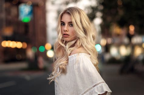 Women Portrait Blonde Martin Kuhn Depth Of Field Women Outdoors Jellina