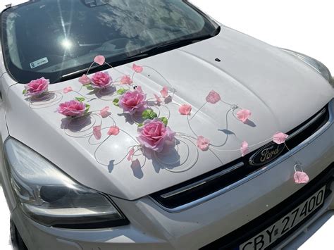 Dekoracja samochodu ozdoby na auto do ślubu płatki 13989860728 Allegro pl