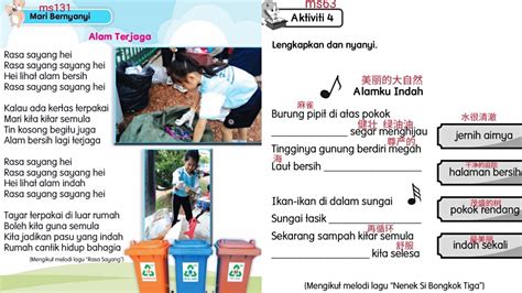 BM Tahun 1 Unit 23 Buku Teks ms131 Aktiviti Jilid 2 ms63 一年级国语马来文课本