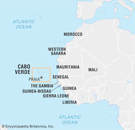 Cape Verde Islands Map Africa Topographic Map Of Usa With States