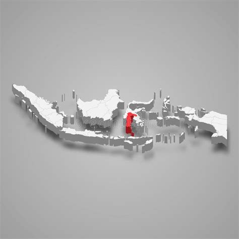 3d Isometric Map Of Sulawesi Is A Island Of Indonesia Stock
