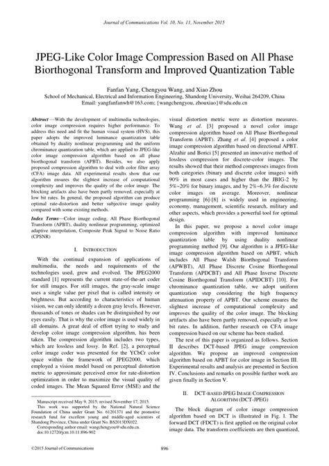 pdf jpeg like color image compression based on all phase biorthogonal transform and improved