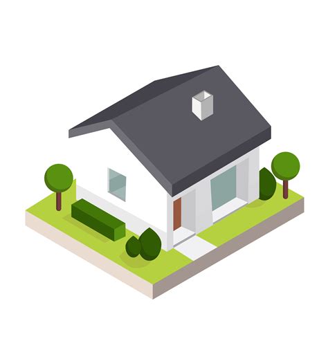 Flat Vector Isometric House On Land Vector 1886185 Vector Art At Vecteezy