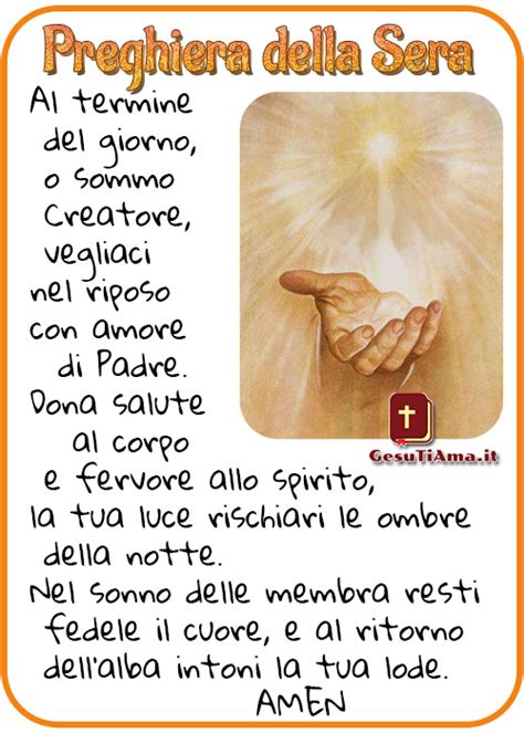 Una Preghiera Della Sera GesuTiAma It