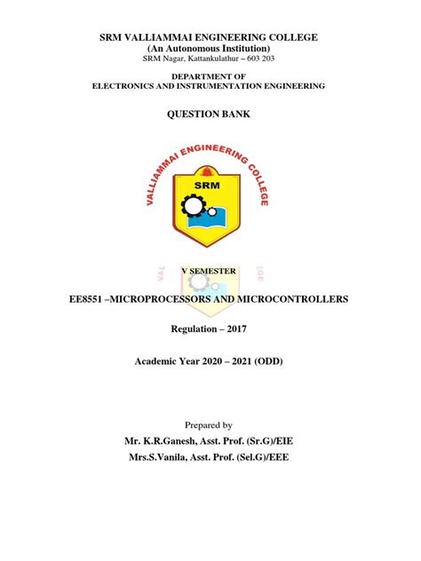 ee8551 microprocessors and microcontrollers pdf microcontroller central processing unit