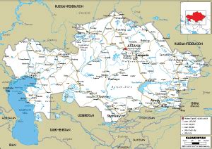 Kazakhstan Map Physical Worldometer