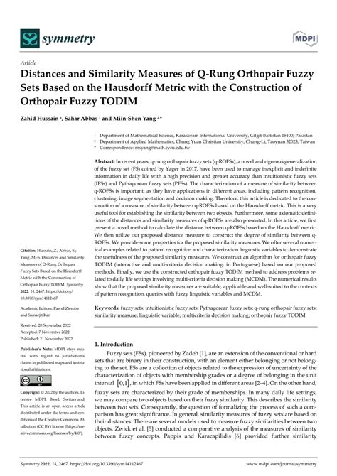 pdf distances and similarity measures of q rung orthopair fuzzy sets based on the hausdorff