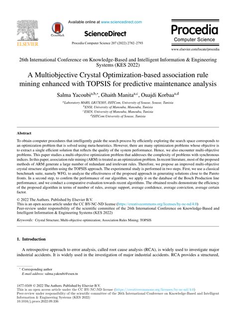 pdf a multiobjective crystal optimization based association rule mining enhanced with topsis