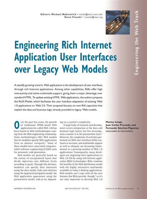 pdf engineering rich internet application user interfaces over legacy web models