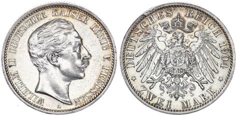 Preussen Deutsches Kaiserreich 1904 A Preußen 2 Mark Kaiser Wilhelm