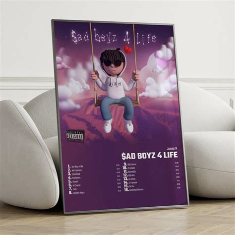 Junior H Sad Boyz Life Album Cover Poster Wall Art Junior H Ad Boyz
