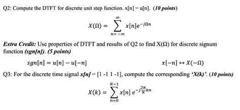 solved q2 compute the dtft for discrete unit step function