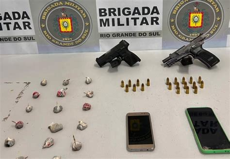 Brigada Militar apreende dois homens por tráfico de drogas e porte