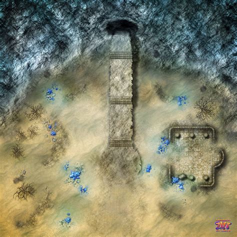 Crystal Desert Entrance Battlemap Dungeons And Dragons Entrance Art