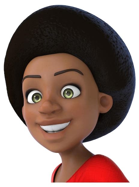 Divertido Desenho Animado Em D Adolescente Negra Foto Premium