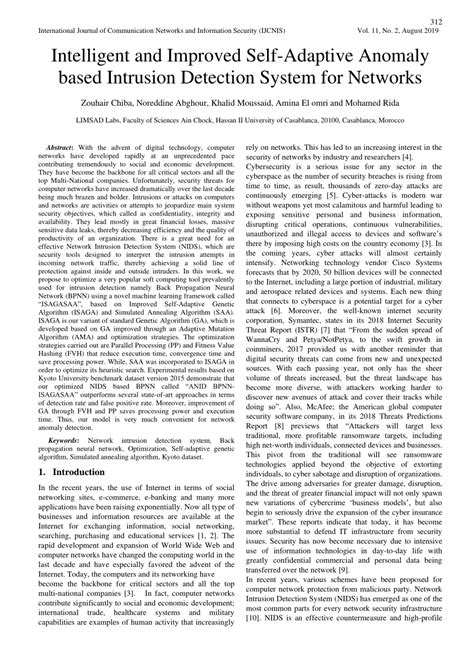 pdf intelligent and improved self adaptive anomaly based intrusion detection system for networks