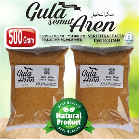 Jual Pondok Aren Gula Aren Asli Semut Bubuk Palm Sugar 500 Gram Murah