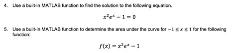 solved 4 use a built in matlab function to find the