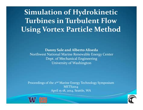 pdf simulation of hydrokinetic turbines in turbulent flow using vortex particle method