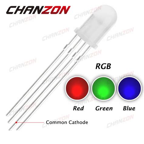 100pcs 5mm RGB Tricolor Red Green Blue Common Cathode LED Diode 5 Mm