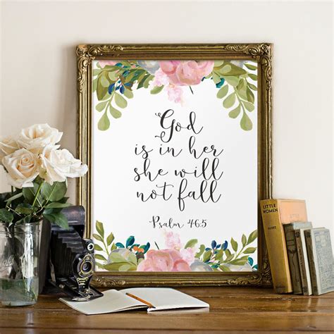 Bible Verse Wall Art Psalm 465 Scripture Art God Is Within