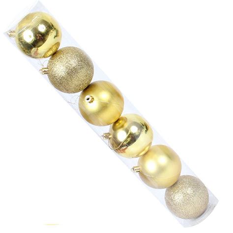 Kit 6 Bolas De Natal 7 Cm Pendente Para Árvore Mista Glitter Feira da