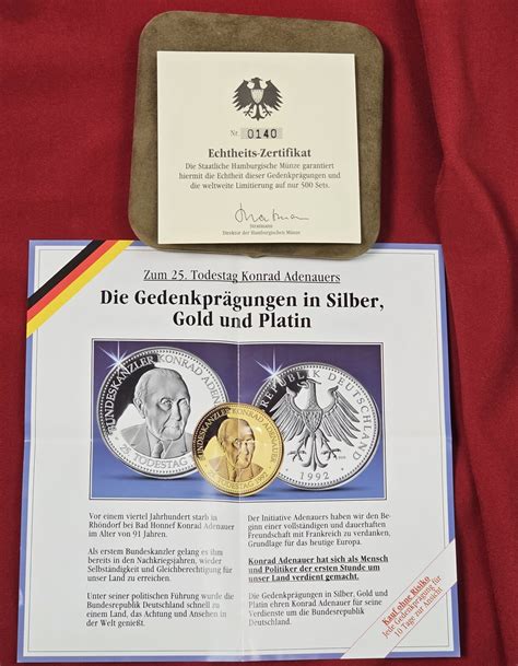 BRD Bundesrepublik Deutschland FRG Germany Platin Gold