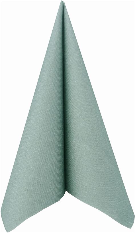 50 grüne Servietten 40x40 cm stoffähnlich Airlaid Uni eukalyptus grün