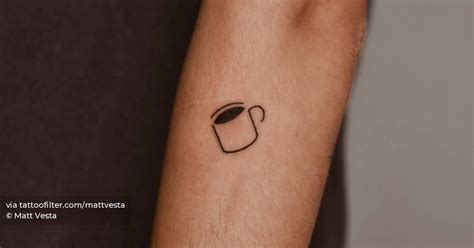 Minimalist Coffee Cup Tattoo On The Forearm