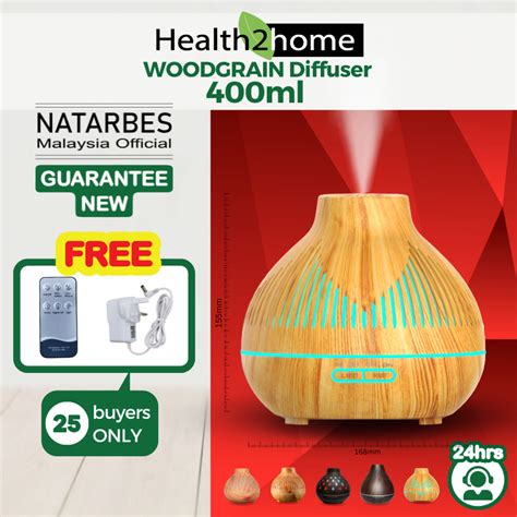400ml Woodgrain Diffuser Humidifier Air Purifier Using Aromatherapy