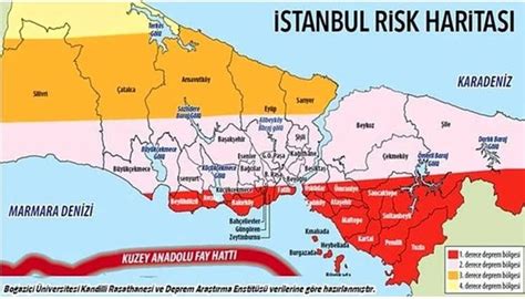 İSTANBUL DEPREM RİSK HARİTASI 2023 İstanbul da fay hattı geçen