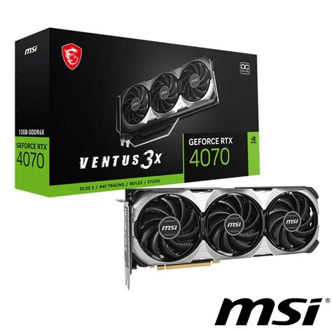 MSI 微星 GeForce RTX 4070 VENTUS 3X E 12G OC 顯示卡 PChome 24h購物