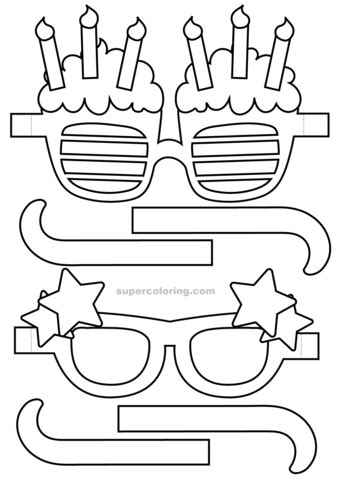 Birthday Party Paper Eyeglasses Free Printable Papercraft Templates