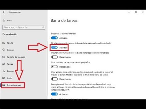 OCULTAR Barra De Tareas AUTOMÁTICAMENTE En Windows 10 En PANTALLA