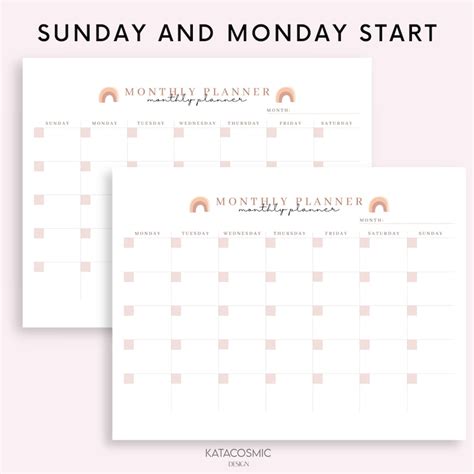Monthly Planner Goodnotes Template Undated Monthly Planner Etsy