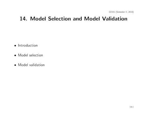 pdf introduction model selection model validationjitkomut eng chula ac th ee531 modelsel pdf