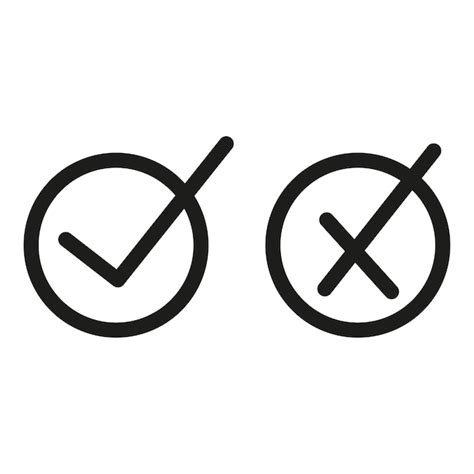 Premium Vector Check Mark And Cross Icons Vector Illustration Stock Image
